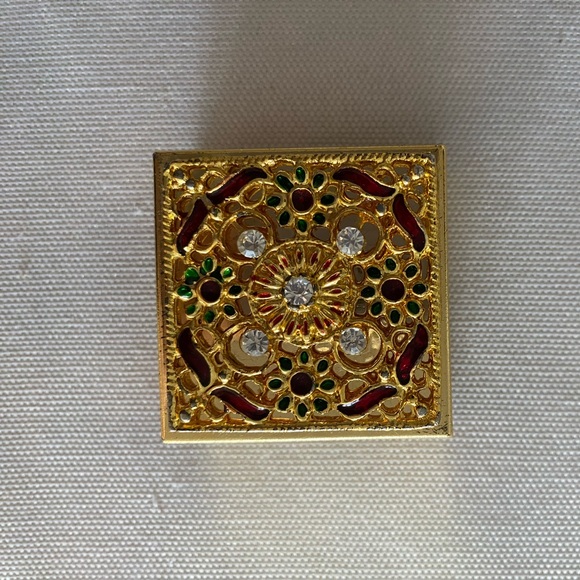 Art | Laxmi Ganesh Charan Paduka Box Blessings Of The Almighty Gold ...